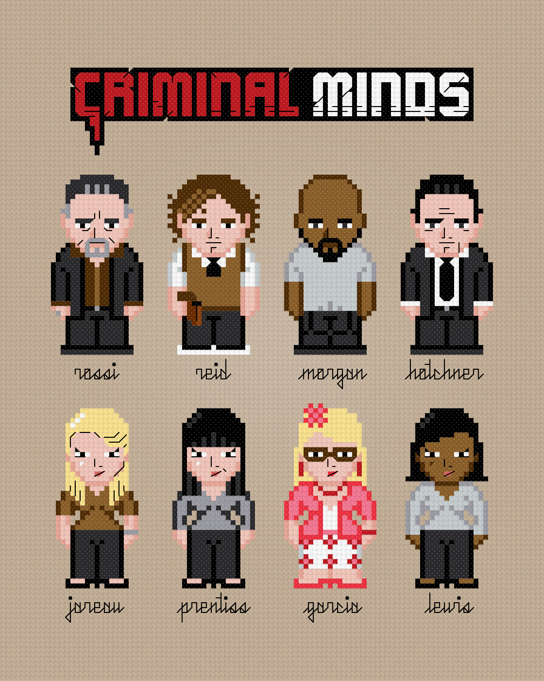 Criminal Minds Cross-Stitch Pattern