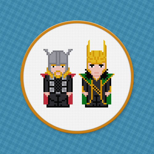 Thor and Loki - Avengers Cross-Stitch Pattern